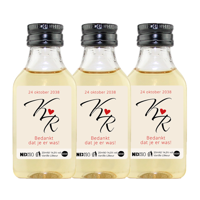 Shotjes maak je bij Gozi.nl met je eigen ontwerp op het etiket